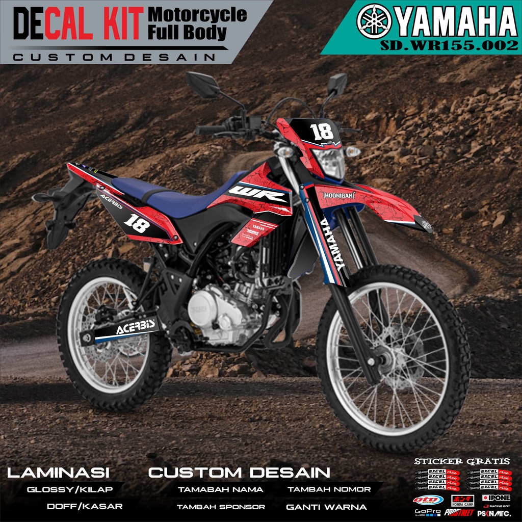 Jual Decal YAMAHA WR 155 - Dekal Stiker Striping Fullbody Fullblok List ...