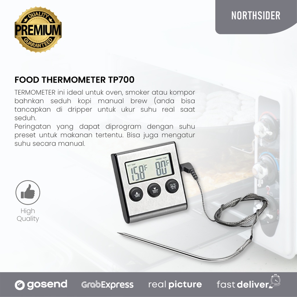 Jual Termometer kopi - masak - minyak kabel alarm | food thermometer ...