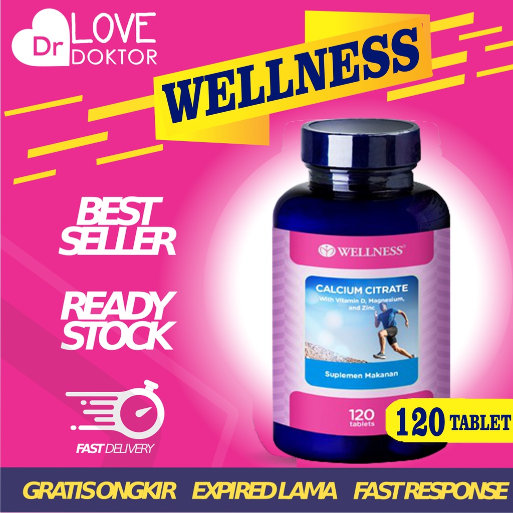 Jual WELLNESS CALCIUM CITRATE 120 TABLETS - WITH VITAMIN D MAGNESIUM ZINC KEROPOS TULANG ...