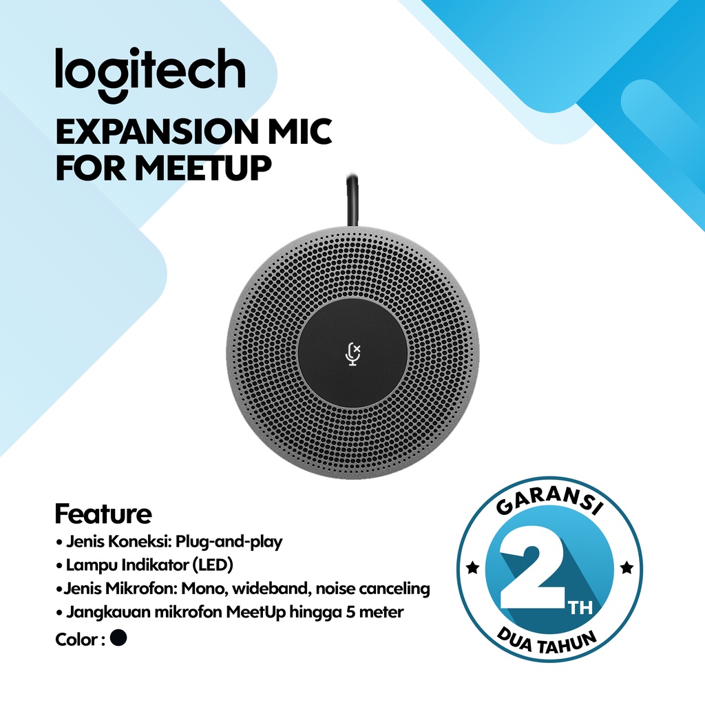 Jual Logitech MeetUp Mic Expansion For Large Meeting Plug And Play ...