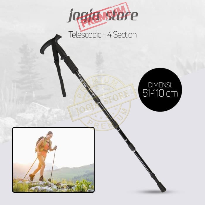 Jual Trekking Pole Telescopic 4 Section Tongkat Gunung Tracking Pole ...
