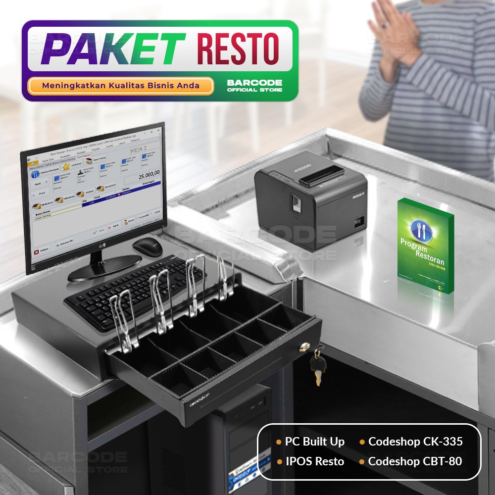 Jual Paket Komputer Kasir + IPOS Resto 3.0 Software Program Kasir ...