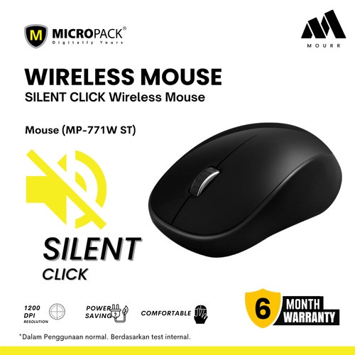 Jual Micropack Silent Wireless Click - Mouse Black Speedy Silent - (MP ...