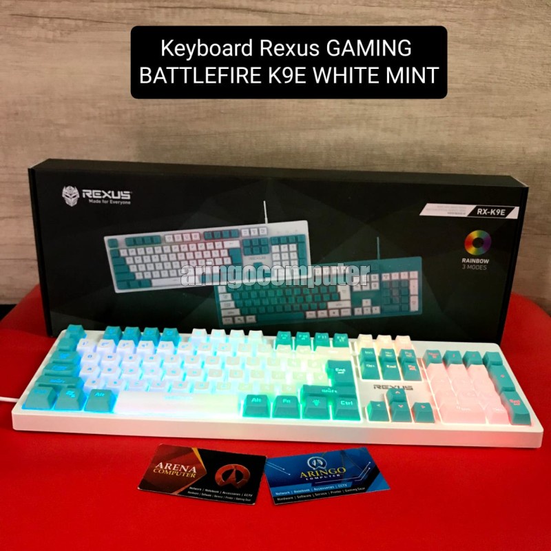 Jual Keyboard Rexus GAMING BATTLEFIRE K9E WHITE MINT | Shopee Indonesia