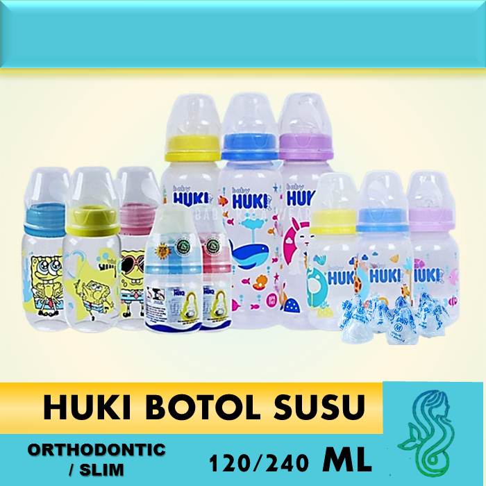Jual Huki Botol/Bottle Susu Orthodontic/Slim Nipple Round PP 120ml ...
