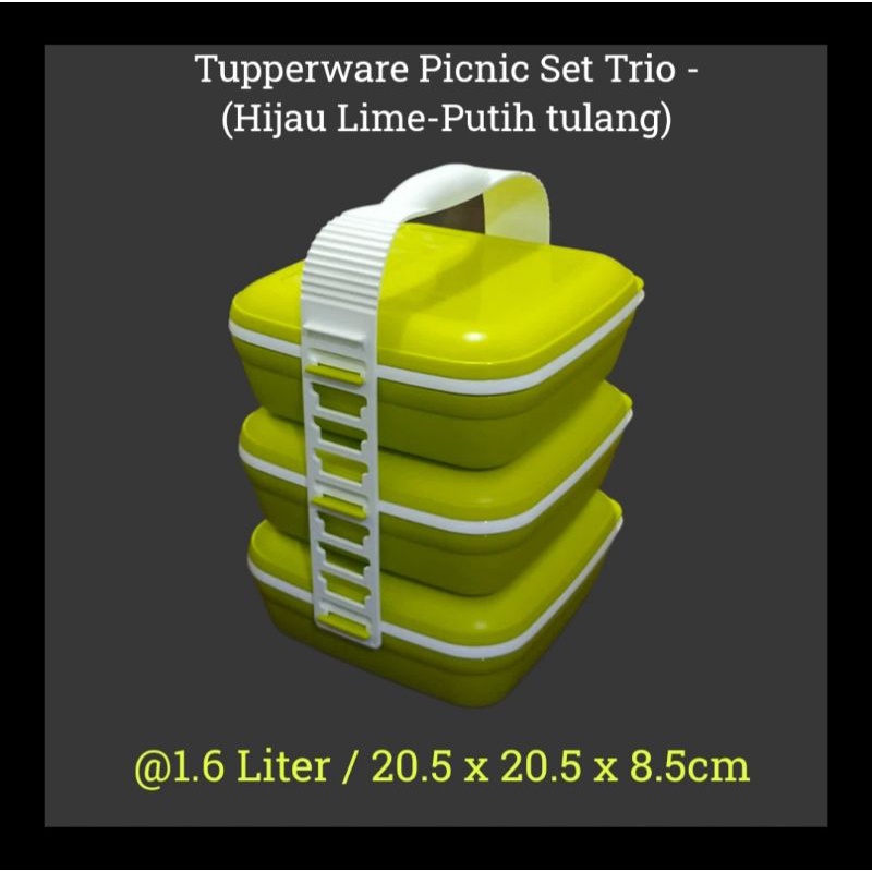 Jual Tupperware Picnic Set Trio - (Hijau Lime-Putih tulang) | Shopee ...