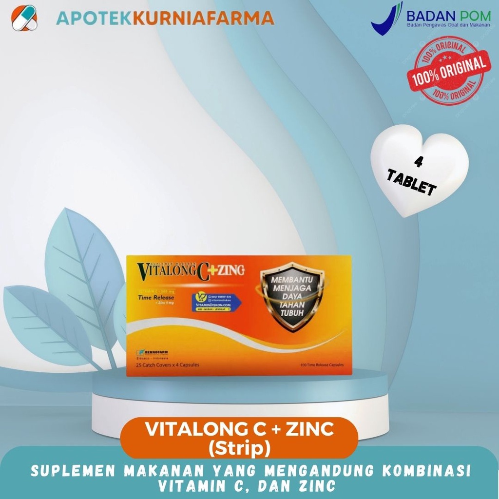 Jual Vitalong C plus Zinc Vitamin C - 1 Strip isi 4 Tablet | Shopee ...