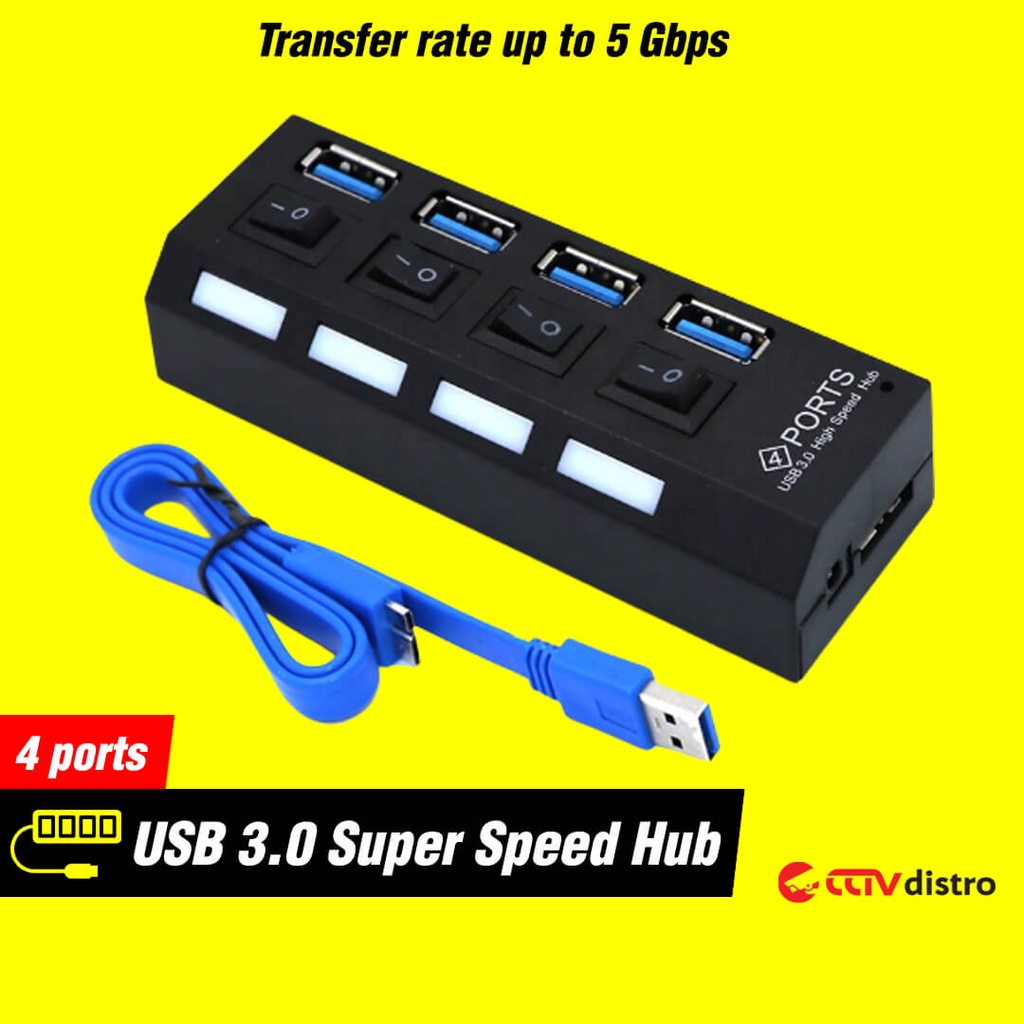 Jual USB Hub On Off High Speed 4 Port USB 3.0 2.0 Colokan Saklar USB3.0 PC Laptop Komputer ...