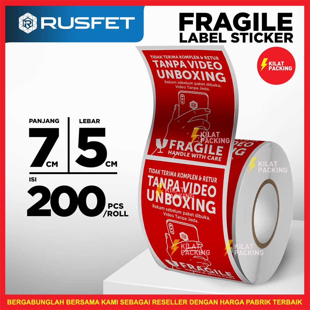 Jual Stiker Unboxing Fragile Sticker Label Wajib Video Unboxing Per ...