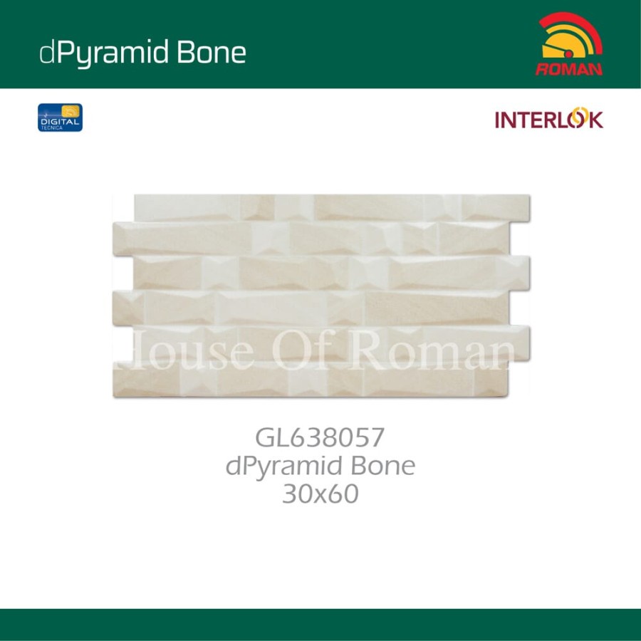 Jual ROMAN KERAMIK INTERLOK DPYRAMID BONE 30X60 GL638057 (HOUSE OF ...