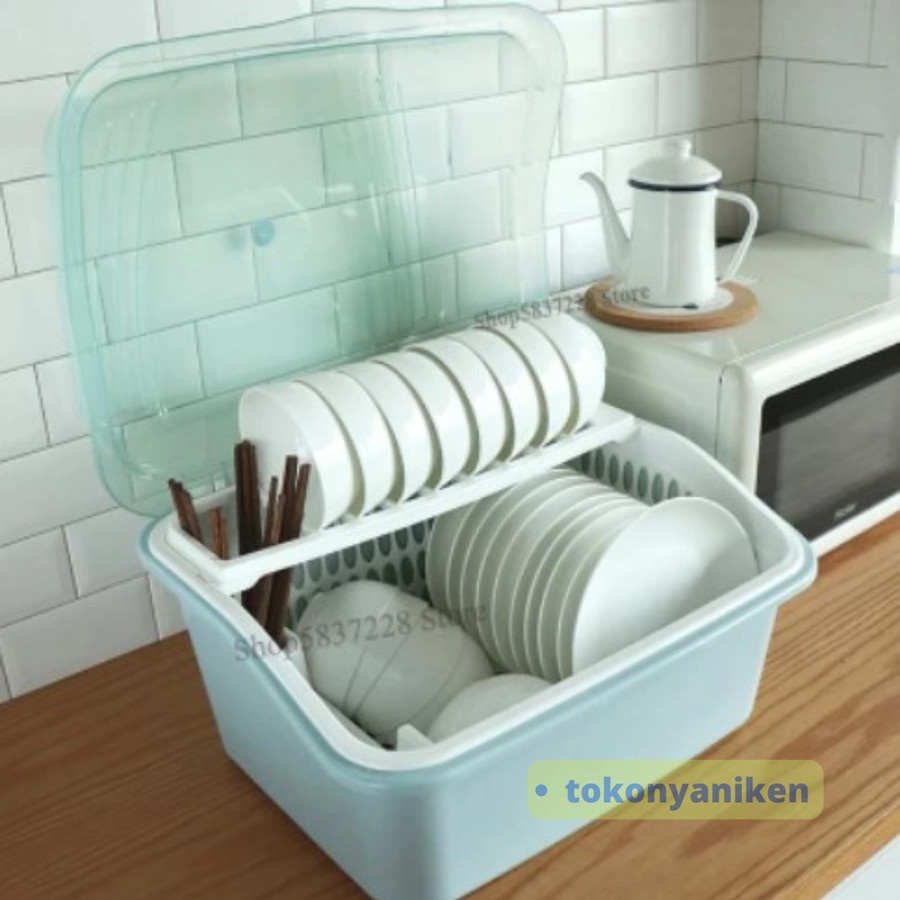 Jual rak piring dengan penutup dish rack with cover dish dryer with ...