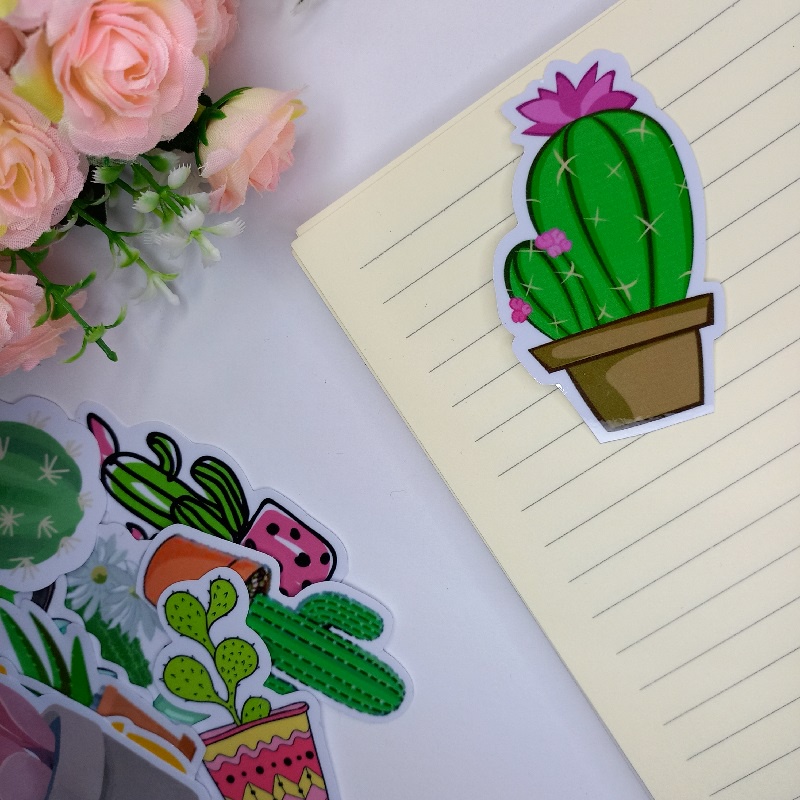 Jual Stiker Satuan Floral Tanaman Cactus Lucu Stiker Ecer Kaktus ...