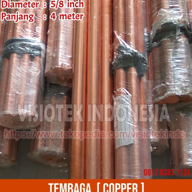 Jual Stik Grounding Rod Tembaga Asli 5/8 4Mtr / Copper Rod | Shopee ...