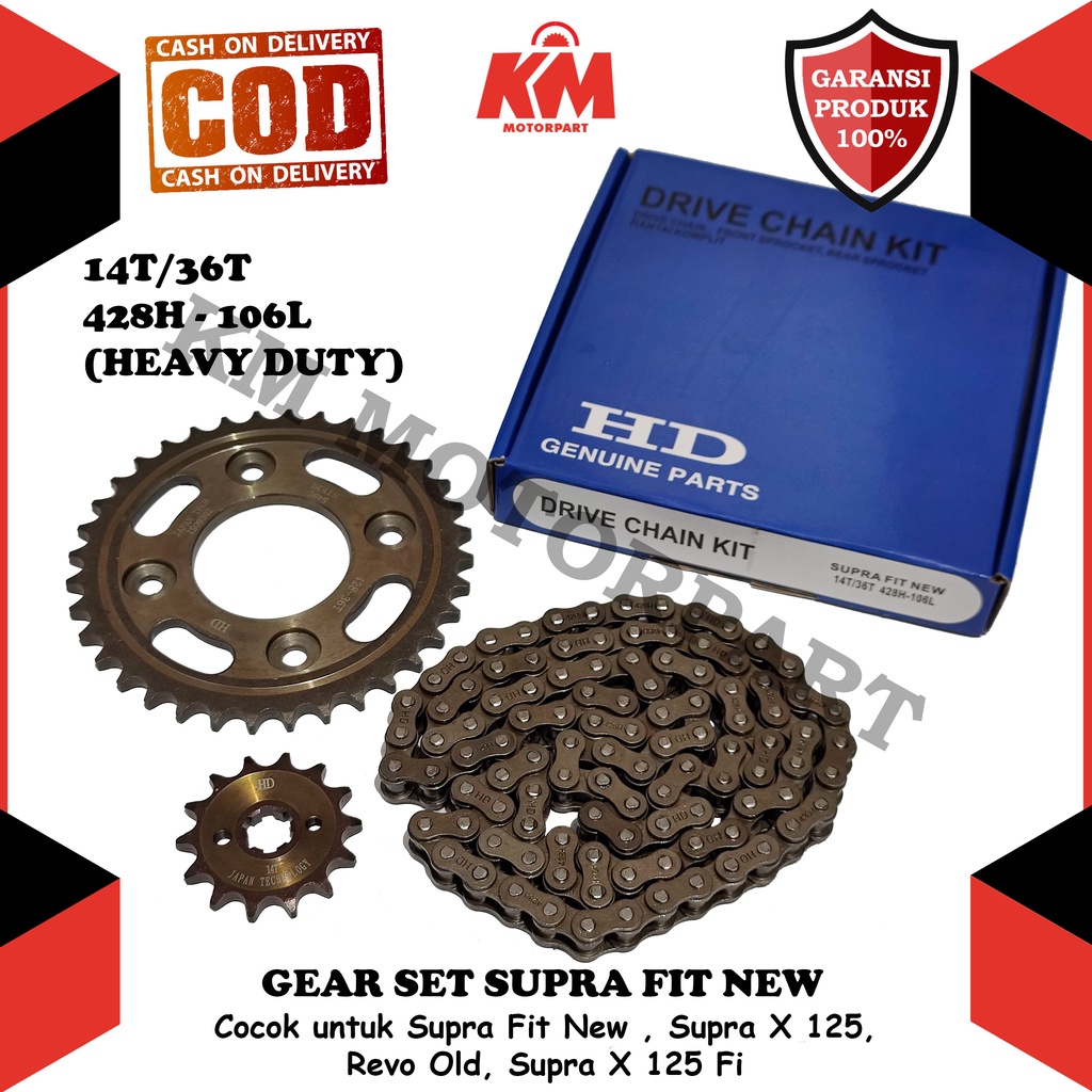 Jual Gear Set Supra Fit New Supra X 125 Revo Old Revo Fit Revo 110 ...