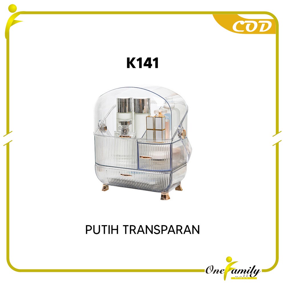 Jual ONE-K140 K141 Rak Kosmetik Akrilik Multifungsi Penutup Anti Debu Portable / Tempat ...