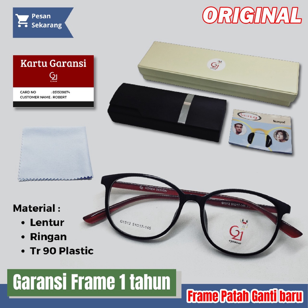 Jual FRAME KACAMATA REKOMENDASI PILIHAN ORIGINAL G21 BERGARANSI SIZE 51 ...