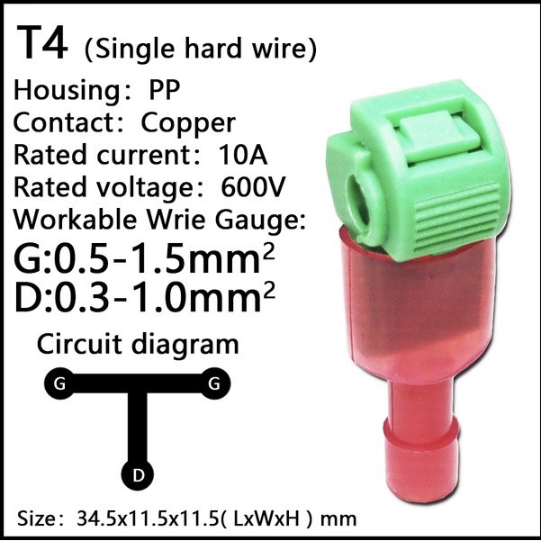 Jual Konector kabel T jumper T tap connector scotch lock cable awg ...
