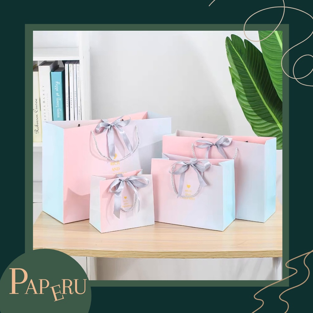 Jual [Paperu] Gradient Pastel Paper Bag Paperbag Luxury Look Goodie Bag ...