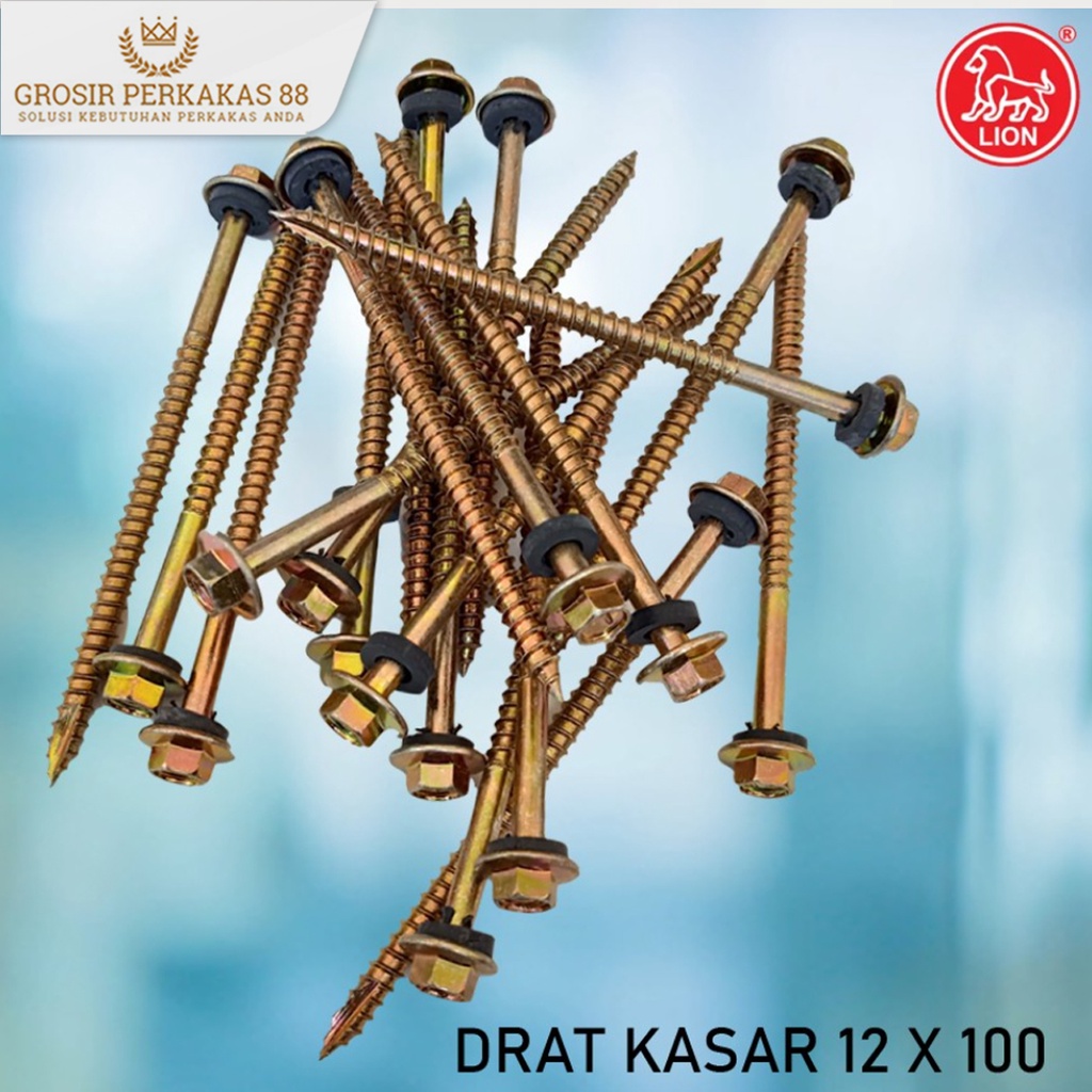 Jual Baut Baja Ringan Sekrup Roofing Galvalum Kayu Kuning 12x100 10cm ...