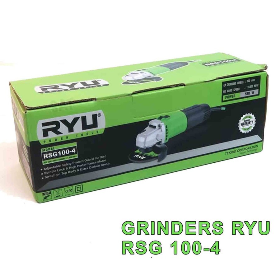 Jual Mesin Gerinda Tangan / Angle Grinder TEKIRO RYU RSG 1004 4 inch | Shopee Indonesia