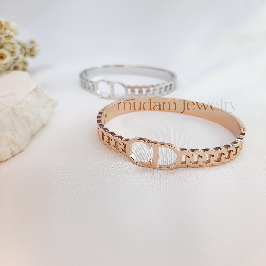 Jual Gelang Bangle Titanium Model C. Di*r Tersedia Warna Rose Gold ...