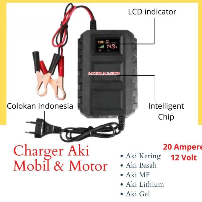 Jual Charger Aki 12v 20a Casan Aki Mobil Motor Bus Truk LCD Display ...