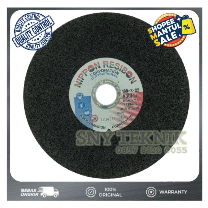 Jual Mata Gerinda Potong Besi 7" (180 x 3) - Cutting Wheel NIPPON ...