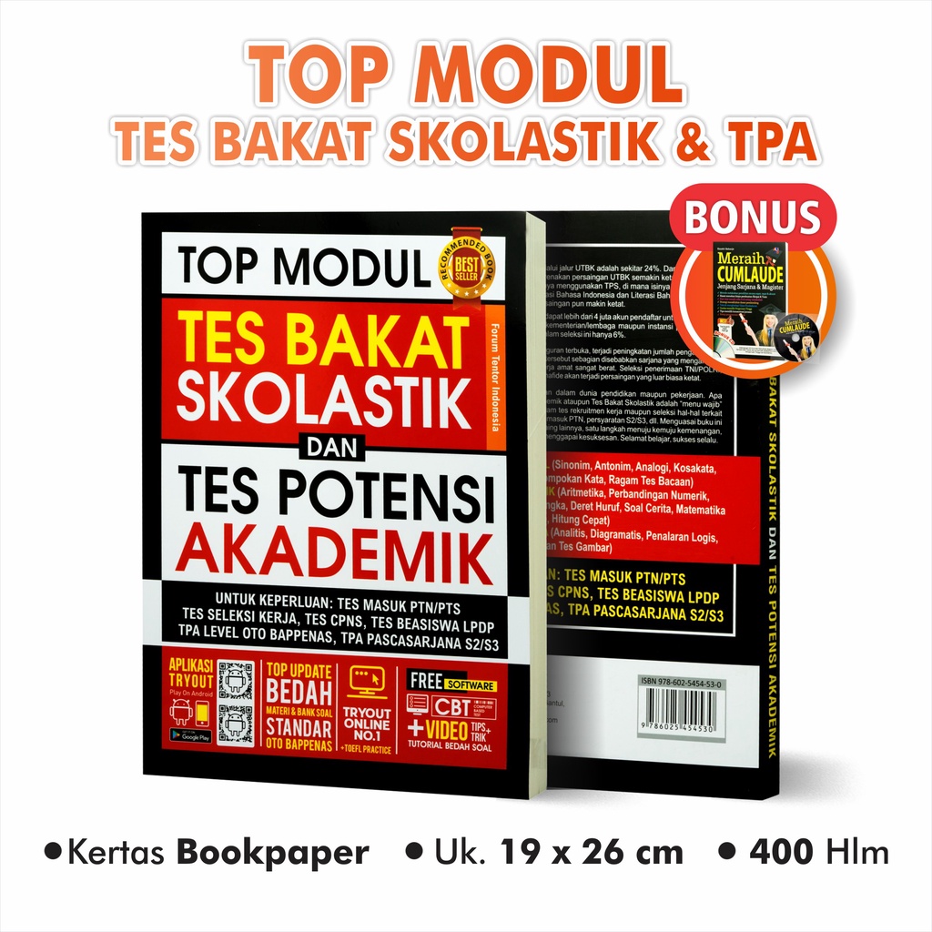Jual Buku Snbt The King 2023 Top Modul Tes Bakat Skolastik Dan
