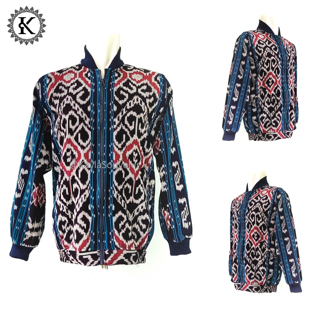 Jual Jaket Bomber Tenun / Jaket Tenun Etnik - Kain Etnik | Shopee Indonesia