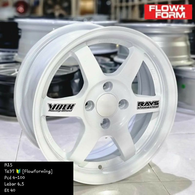 Jual velg racing rays te37 flow forming ring 15 lebar 6,5 et 40 putih ...