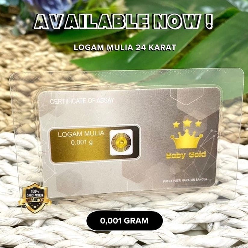Jual Babygold Emas mini 0.001 gram Minigram minigold antam Microgram ...
