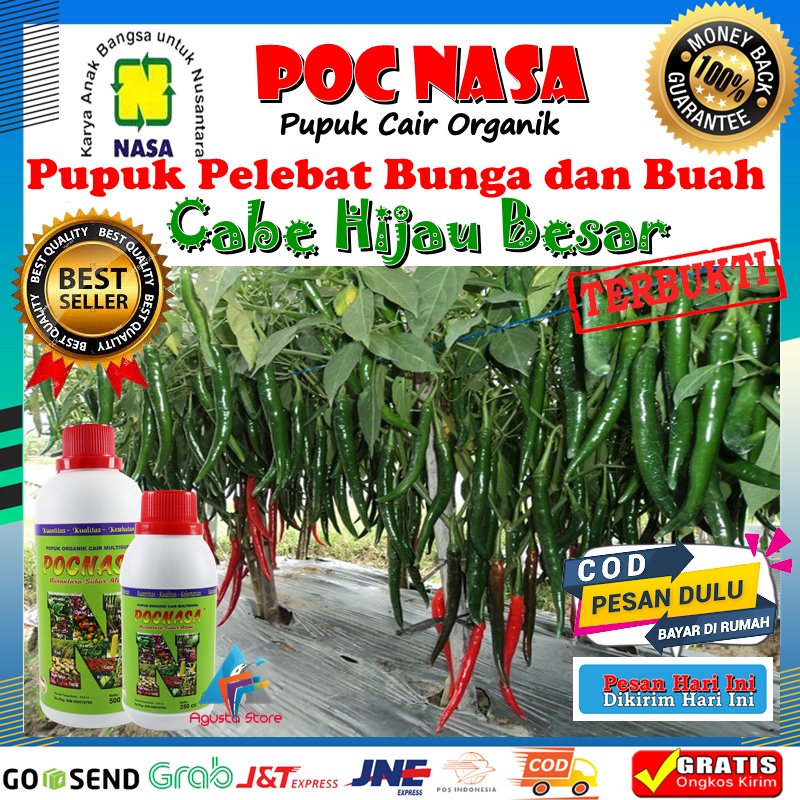 Jual POC NASA Pupuk Organik Cair Pelebat Daun Bunga Buah Cabe Hijau ...
