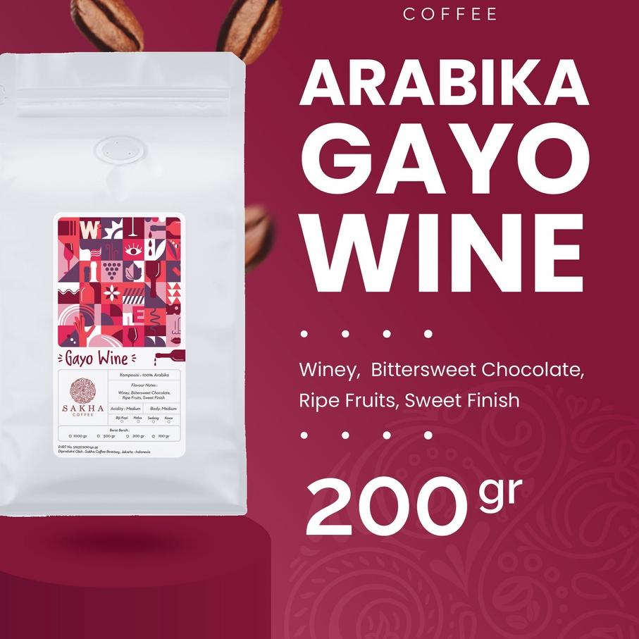 Jual Sakha Coffee Kopi Arabika Gayo Wine Arabica Coffee 200gr Sakha ...