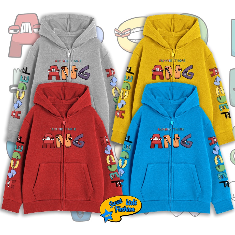 Jual Jaket Hoodie Zipper Anak Alphabet Lore A B C D E F Hoodie Anak ...