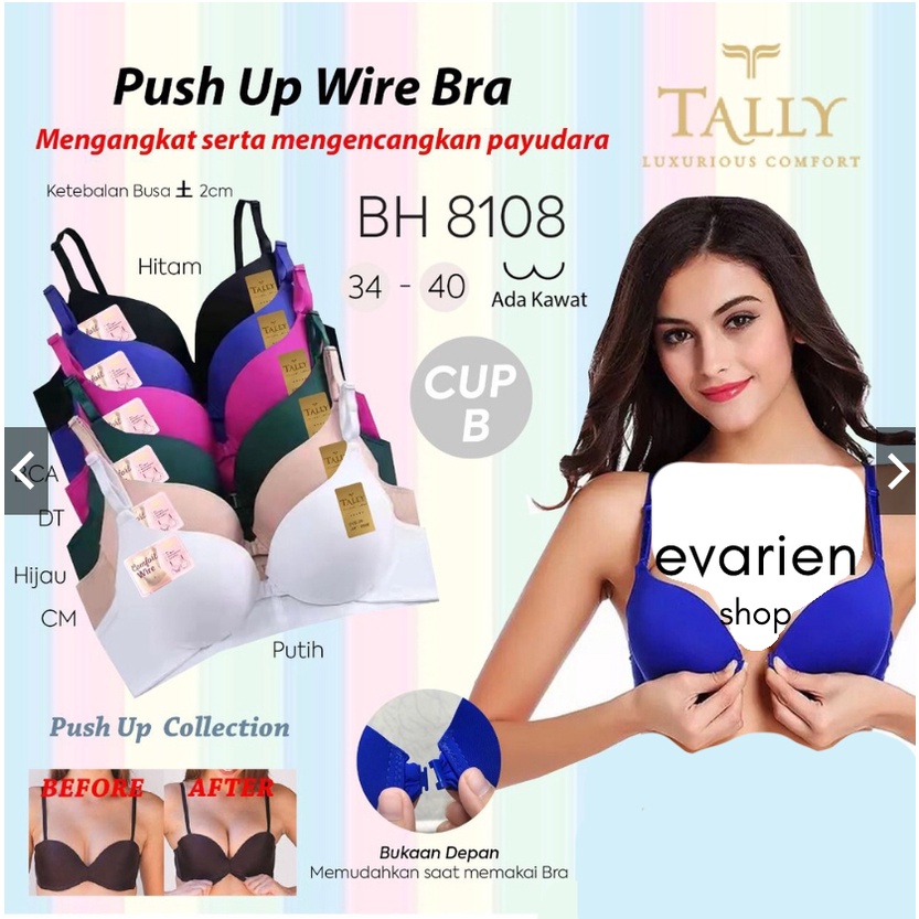 Jual EVARIEN - Tally 8108 Bra Push Up Bukaan Depan BH Unik Sexy Bra Bikini Underwear | Shopee ...