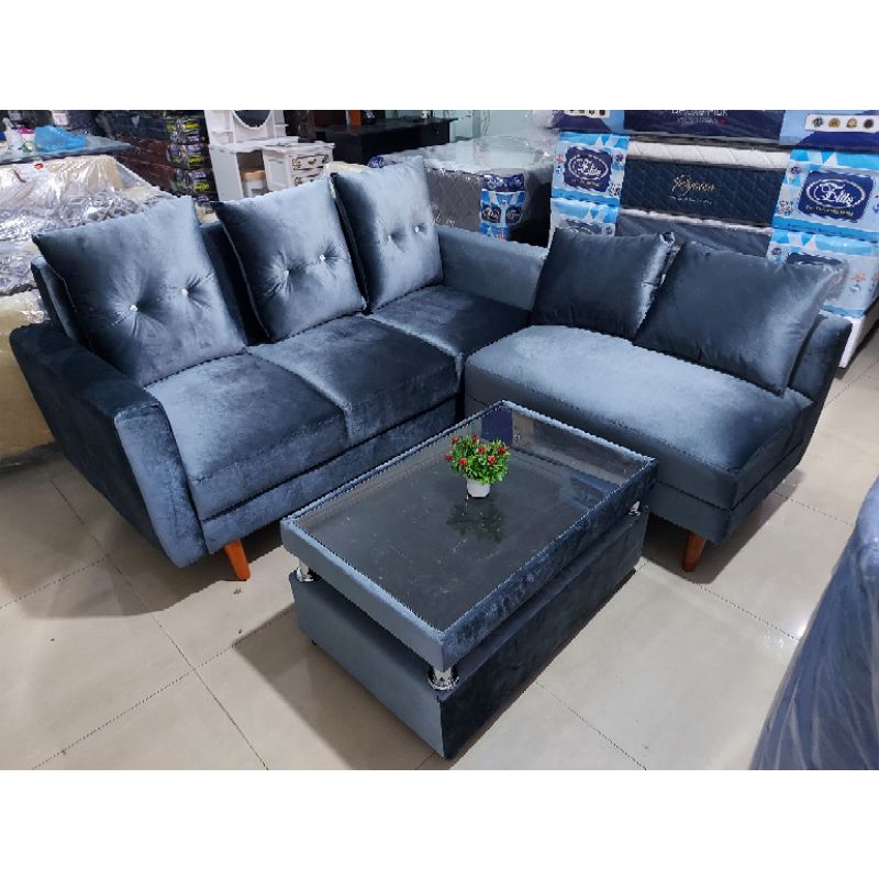 Jual SET SOFA L Retro Scandinavian Bludru Cantik (BELUM MEJA) | Shopee ...