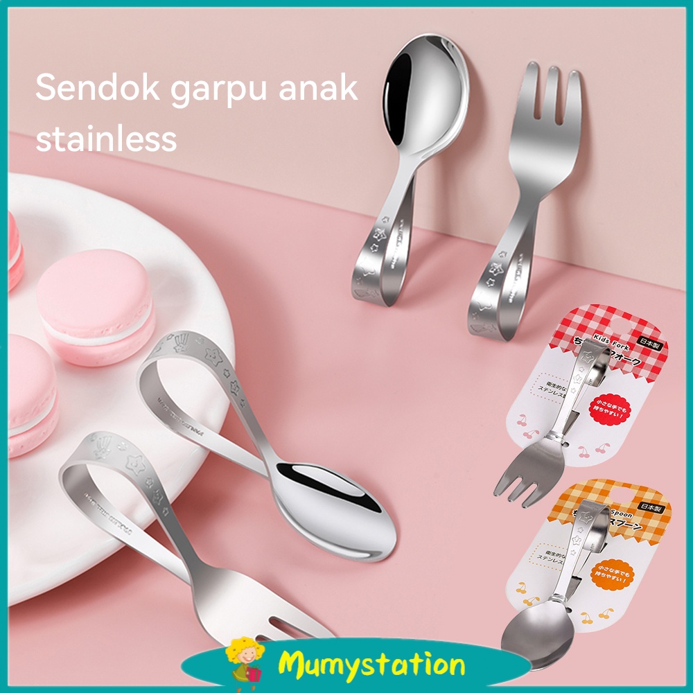 Jual Mumystation Training Spoon and Fork Stainless Sendok Garpu Alat ...