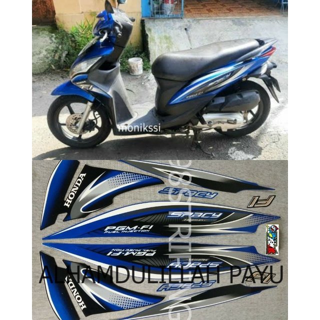 Jual SPACY FI HELM IN BIRU TAHUN 2011 2012 STRIPING LIS STANDAR ORI ...