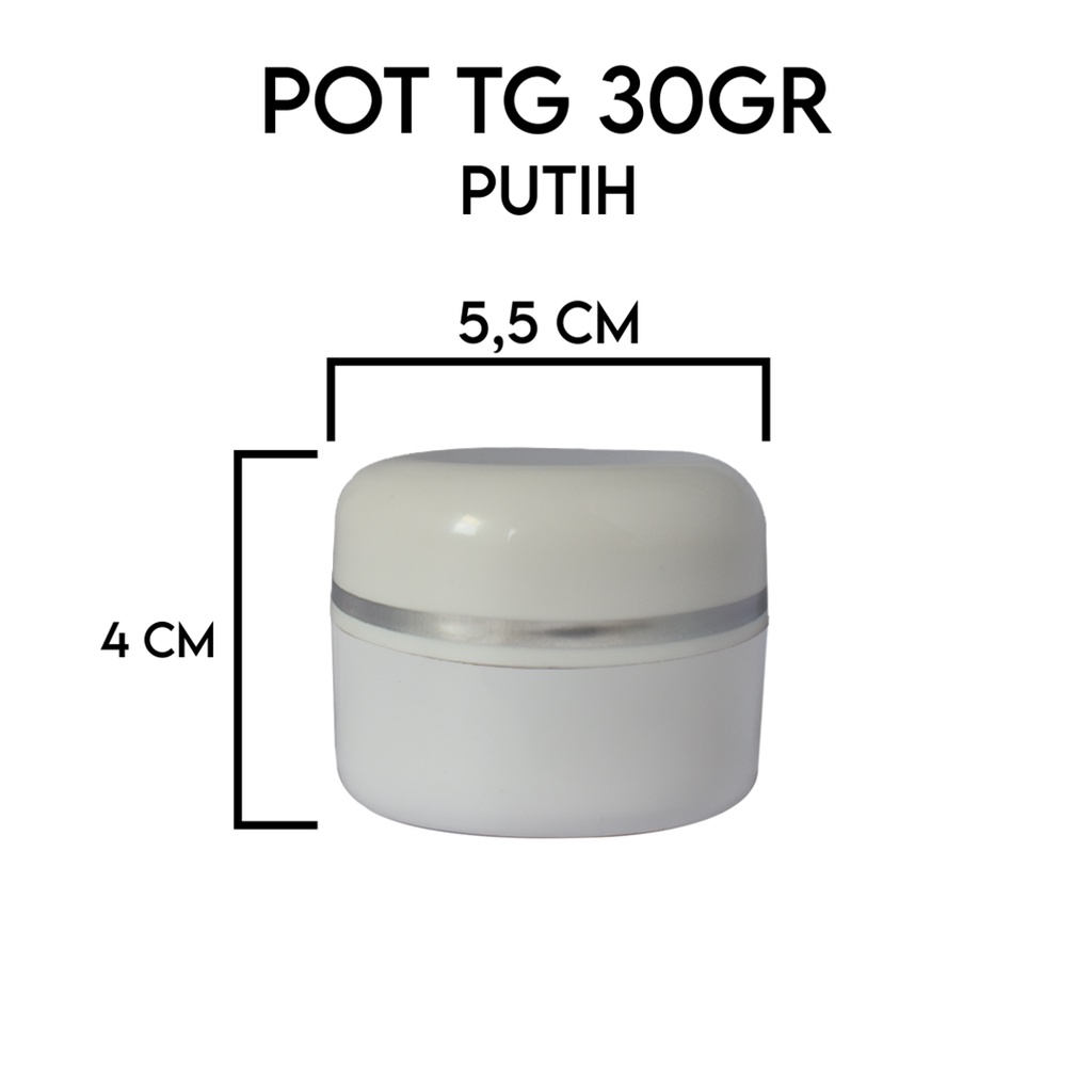 Jual Pot Kosmetik TG 30gr PUTIH2 | Tempat Kemasan Cream Wada Kosmetik ...