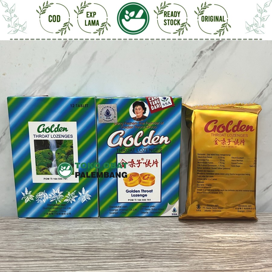 Jual GOLDEN THROAT LOZENGES PERMEN 12 TABLET GOLDEN GINSENG GOLDEN ...