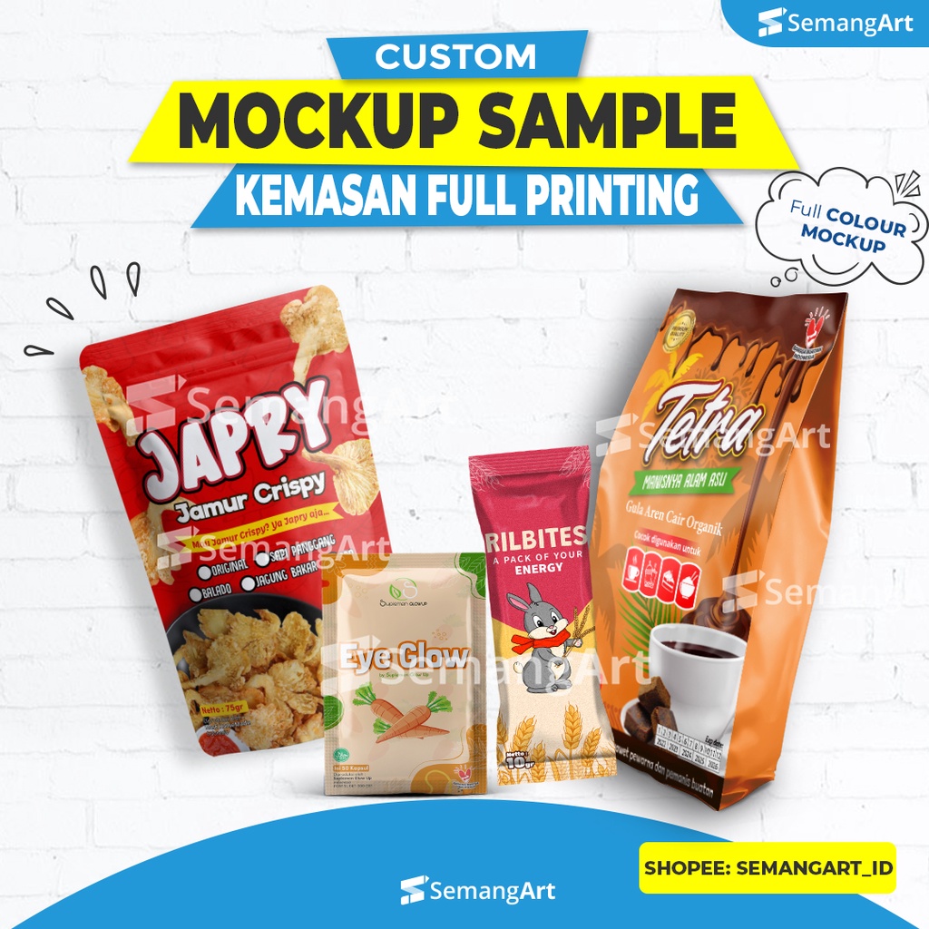 Jual MOCKUP / Sample Cetak Kemasan Sachet Standing Pouch Gusset Full ...