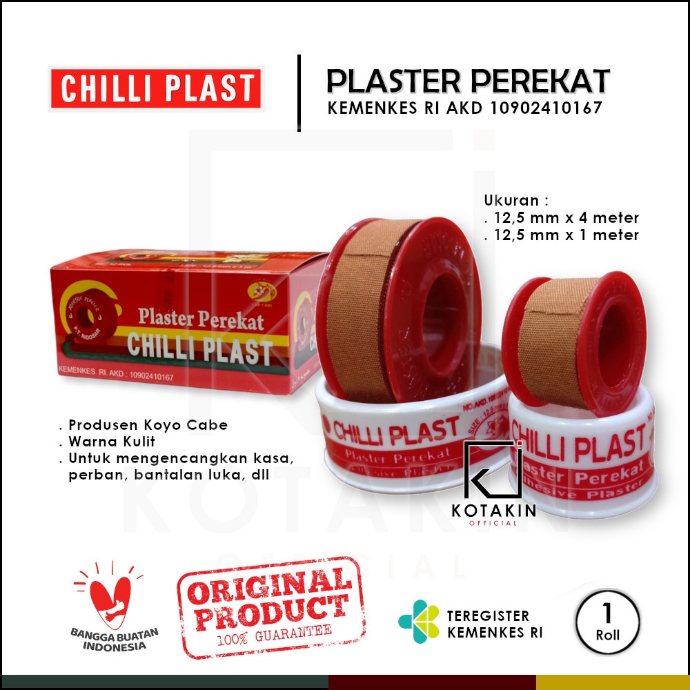 Jual Chili Plast - Plester Perekat Rol - Plaster Chiliplast Kain Coklat ...
