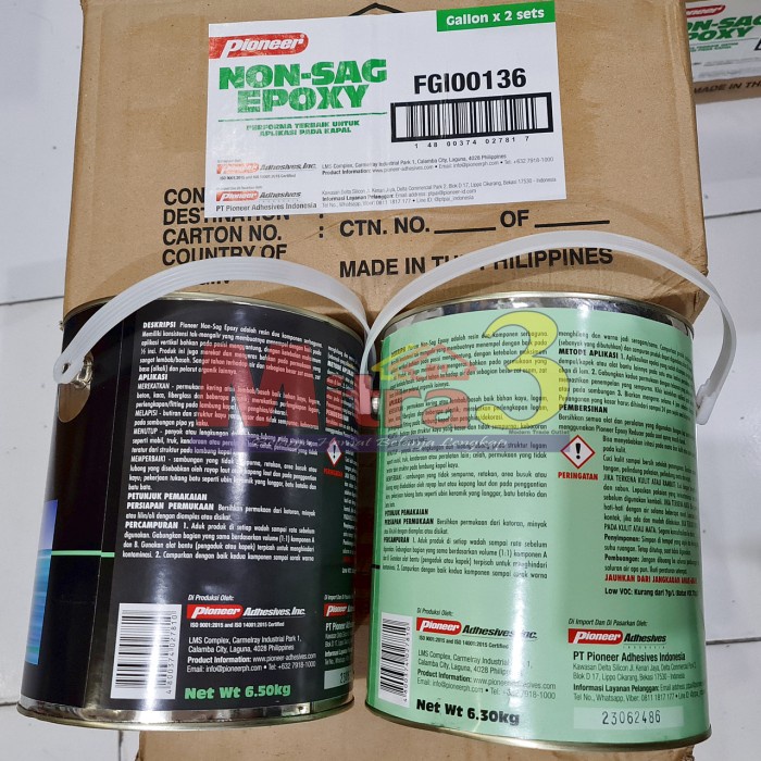 Jual +++++] Lem Epoxy Non Sag PIONEER 1 Galon (6,5 kg + 6,3 kg) Lem ...
