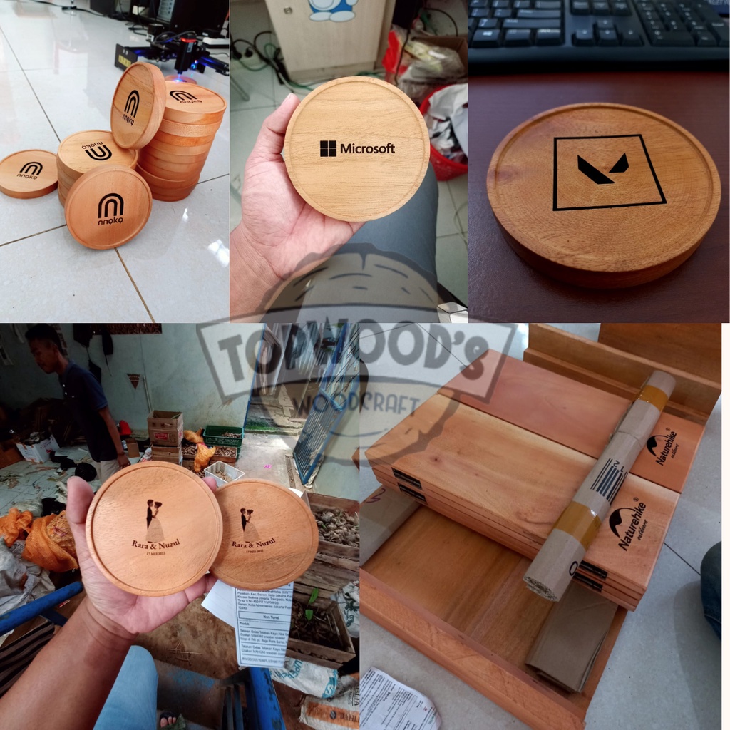 Jual Jasa Grafir kayu/ Engrave - Coaster kayu tatakan gelas dll per 1cm ...
