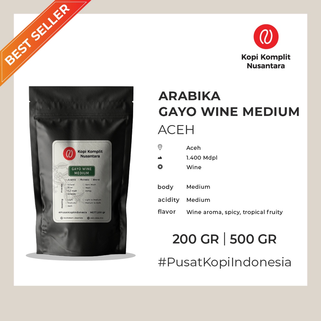 Jual Arabika Aceh Gayo Wine Medium Roasting - Kopi Biji dan Bubuk | Shopee Indonesia