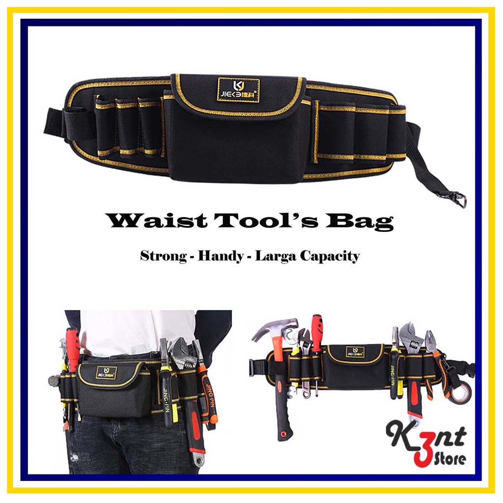Jual Tas Pinggang Perkakas Alat Pertukangan Listrik Kerja Tas Menyimpan ...