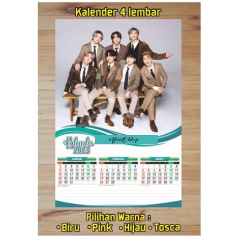 Jual KALENDER CUSTOM A3+ ISI 4 LEMBAR ( 1 LEMBAR ADA 3 BULAN ) | Shopee ...