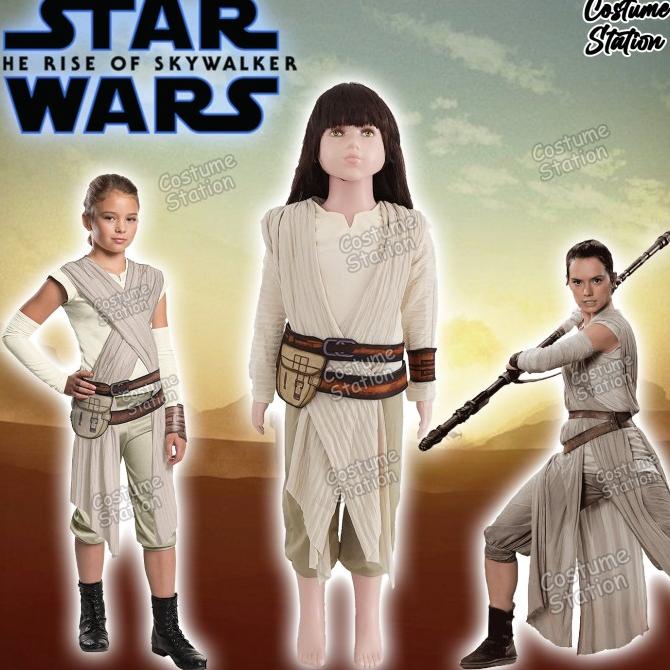 Jual Kostum Star Wars Rey Skywalker White / Costume The Last Jedi anak ...