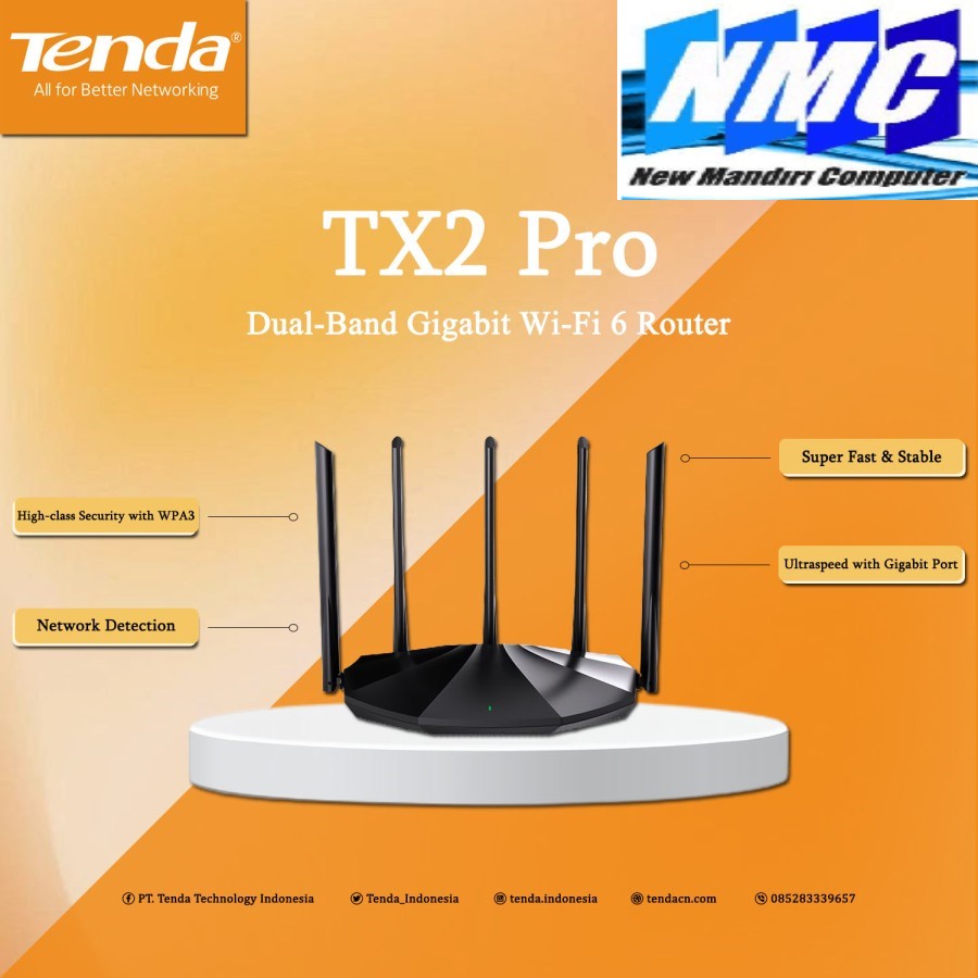 Jual Tenda TX2 Pro Dual-Band Gigabit Wi-Fi 6 Router | Shopee Indonesia