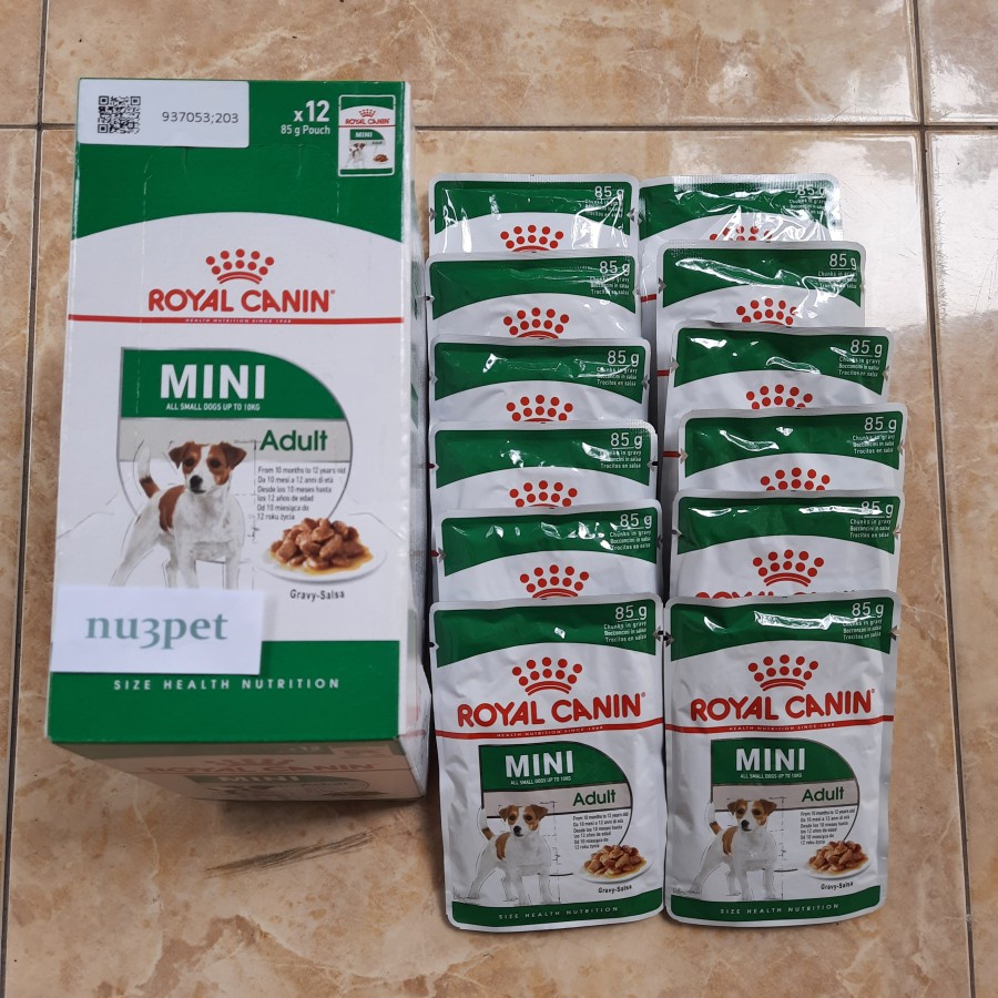 Jual Dog Wet Food Mini Adult 12 Pouch x 85 gram =1,02 Kg Sachet Royal ...